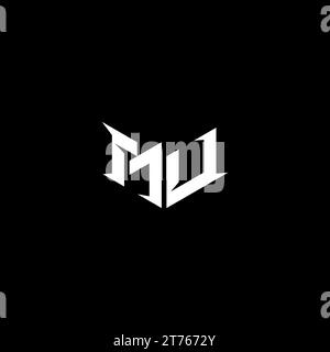 MU Premium emblem logo initial esport and gaming design concept Stock ...
