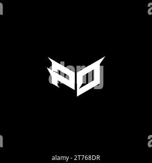 PO Premium emblem logo initial esport and gaming design concept Stock ...