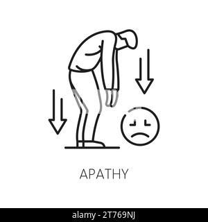 Apathy psychological disorder problem, mental health icon represents ...
