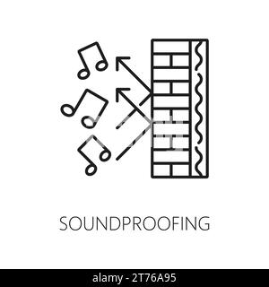 Soundproof wall thermal insulation icon. House construction insulation ...