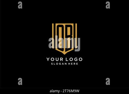 Monogram OB logo with geometric shield and crown, luxury elegant ...