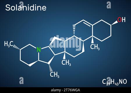 Solanidine molecule. It is poisonous steroidal alkaloid, plant ...