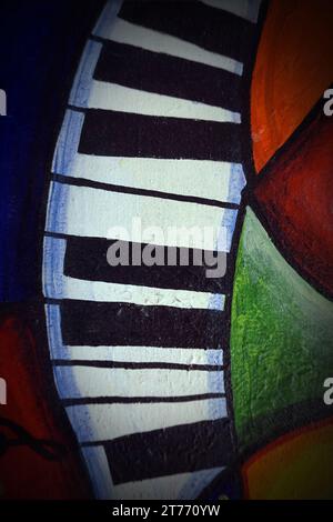 Original art Painting Abstract Triangle Curve Square Music geometric ...