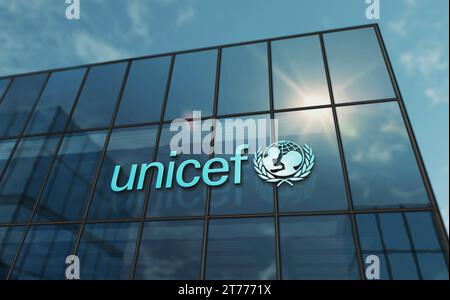 New York, New York, November 10, 2023: UNICEF organization headquarters ...