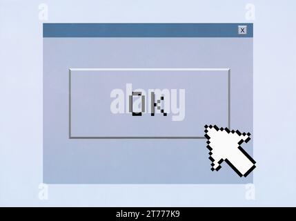 Computer cursor hovering over Not OK button Stock Photo - Alamy