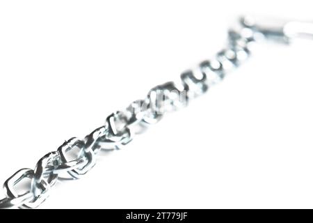 chrome chain with and space for text on white background Stock Photo ...