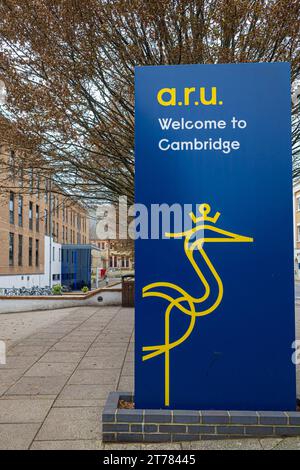 Anglia Ruskin University Cambridge Campus sign, East Road, Cambridge ...