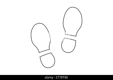 Human shoe footprints. Pair of prints from sneakers or boots. Left and ...