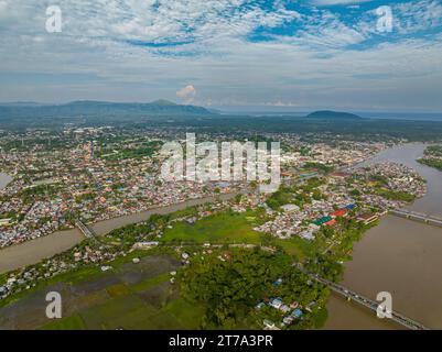 Independent Urban City in Mindanao. Cotabato City, Philippines. Cityscape: Aerial view shot ...