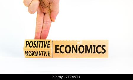 Positive or normative economics symbol. Concept words Positive ...