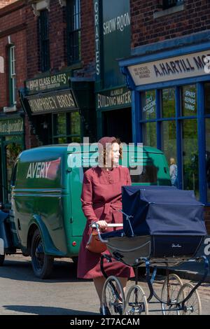 Traditional 1940s 1950s street scene at the Black Country Living Museum ...