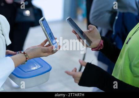 Event QR code ticket scanning before begining of business conference ...