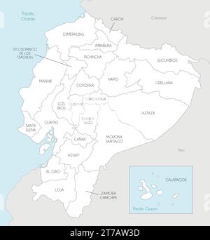 Ecuador political map of administrative divisions - provinces. Colorful ...