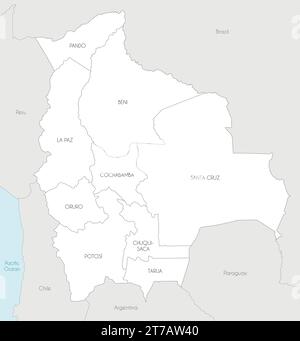 Bolivia political map of administrative divisions - departments. Map ...