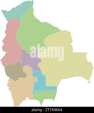 Vector map of Bolivia with departments and administrative divisions ...