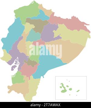 Vector blank map of Ecuador with provinces and administrative divisions ...