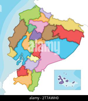 Vector blank map of Ecuador with provinces and administrative divisions ...