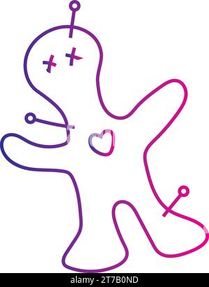 Voodoo doll vector icon. Flat style illustration. EPS 10 vector Stock ...