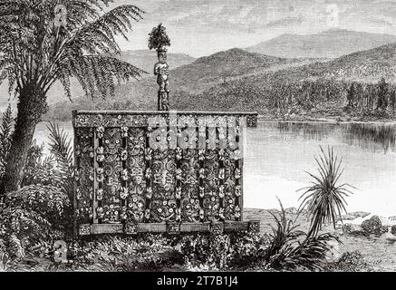 The Maori tomb of New Zealand currently at the Trocadero Ethnographic ...