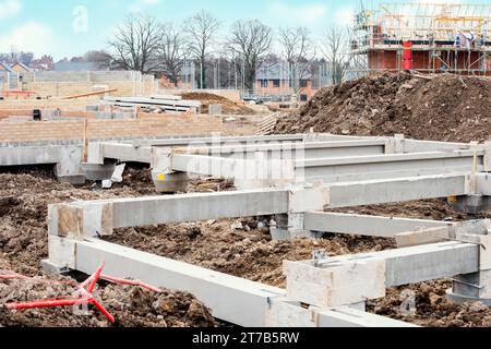 Building foundation made of prestressed concrete beams Stock Photo - Alamy