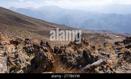 View from volcano Damavand in Elbrus mountain range, Iran Stock Photo ...