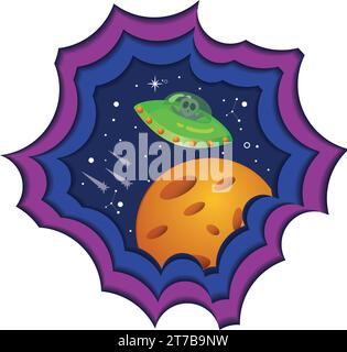 Layered cartoon view of outer space Vector Stock Vector Image & Art - Alamy