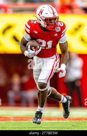 Lincoln, NE. U.S. 11th Nov, 2023. Nebraska Cornhuskers running back ...