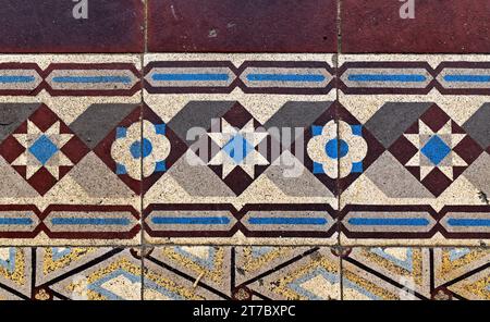 Ancient hydraulic tiles pattern border on floor Stock Photo - Alamy