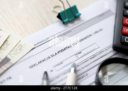 Declaration for tax on goods and services VAT-8, VAT-7K, VAT-7 form on ...