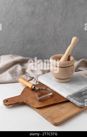Assortment different kitchen objects Stock Photo - Alamy