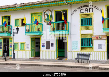 Historic Paisa-style houses, Salento, Quindio, Colombia Stock Photo - Alamy