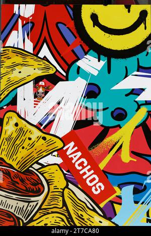 Art, restaurant panels, Montreal, Province of Quebec, Canada Stock ...