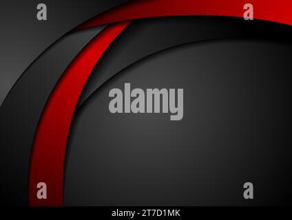 High contrast red and black abstract tech corporate wavy background ...