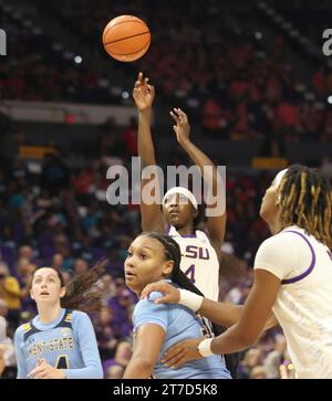LSU guard Flau'jae Johnson (4) shoots over Kent State center Mikala ...