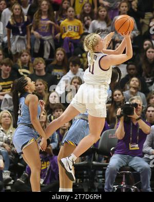 LSU Lady Tigers guard Hailey Van Lith (11) shoots a layup against SE ...