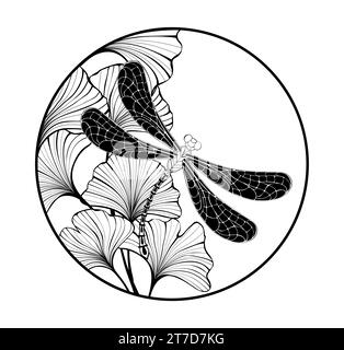 Art nouveau style dragonfly insect basic element. 1920-1930 years ...