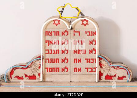 Torah, Star of David and Ten Commandments tablet. Jewish symbols Stock ...