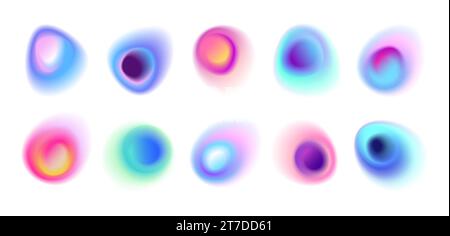 Realistic set of radial gradient spots isolated on transparent ...