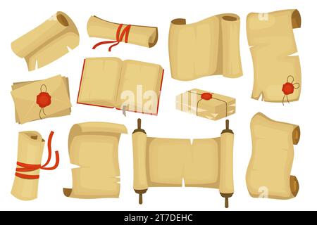 Cartoon ancient manuscript, old papyrus paper Stock Vector Image & Art ...