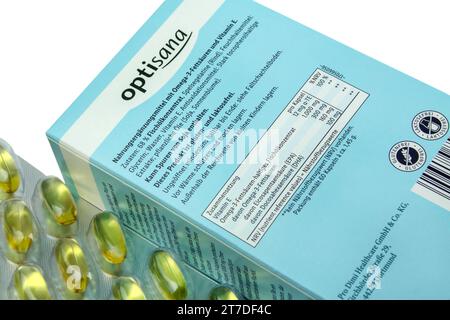 Optisana Omega-3 und Vitamin E Kapseln Nahrungsergänzungsmittel mit ...