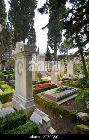 Italy, Rome, Protestant cemetery, graves of John Keats and Joseph ...
