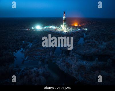 Kuqa. 15th Nov, 2023. This aerial photo taken on Nov. 15, 2023 shows ...