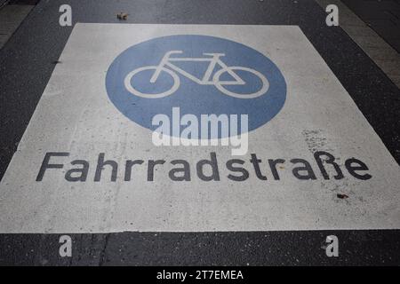 bike road sign in Germany Stock Photo - Alamy