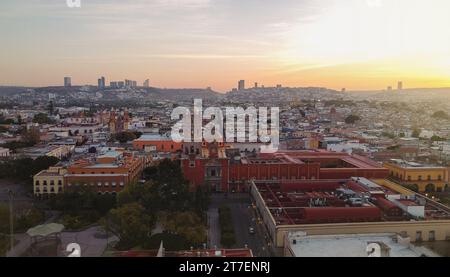 An aerial view of the Queretaro skyline at sunset. Mexico Stock Photo ...