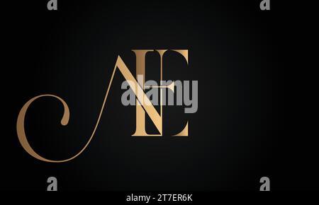 Luxury Initial NE or EN Monogram Text Letter Logo Design Stock Vector ...