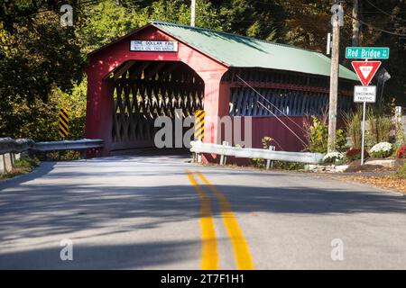 Chiselville Covered Bridge in Sunderland, Vermont crosses over the ...