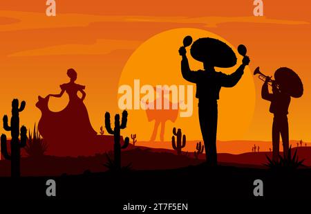 Mariachi, dancer and charro cowboy mexican national characters. Jigsaw ...