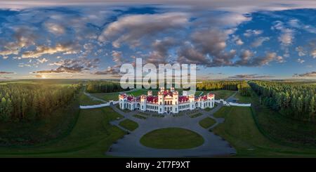 360° view of aerial evening seamless spherical hdri 360 panorama ...