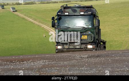 a Dutch (Netherlands) army Scania utility 8x8 truck in action on a ...