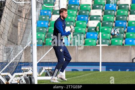 Northern Ireland goalkeeper Conor Hazard during a training session at ...